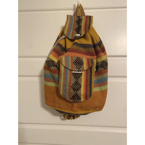 Pinzon | Bags | Mexican Backpack Pinzon Bag Full Size Artisan Gold Red ...